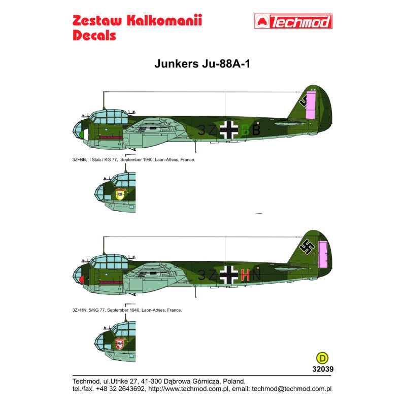 Techmod 32039 Junkers Ju-88A-1